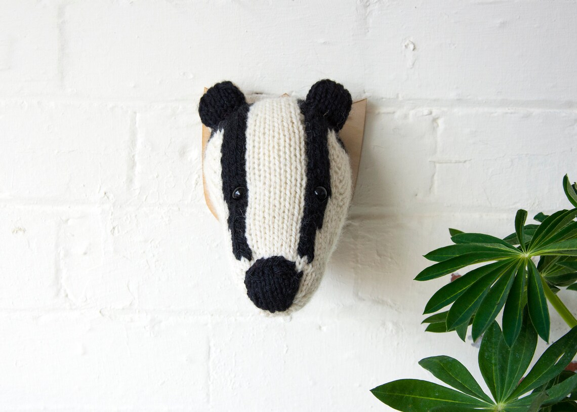 Badger Head - PDF Digital Knitting Pattern - Etsy UK