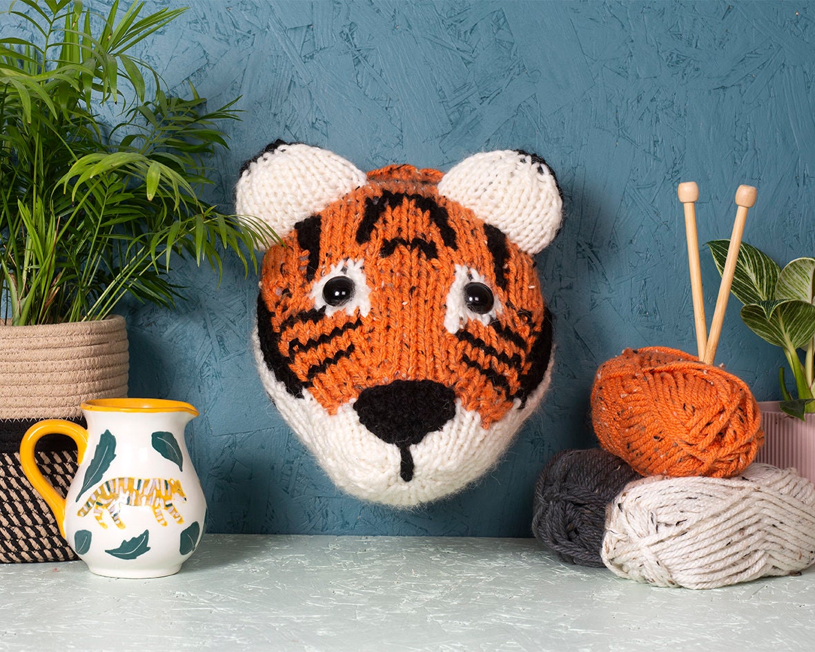 Giant Tiger Head Knitting Kit | Etsy UK