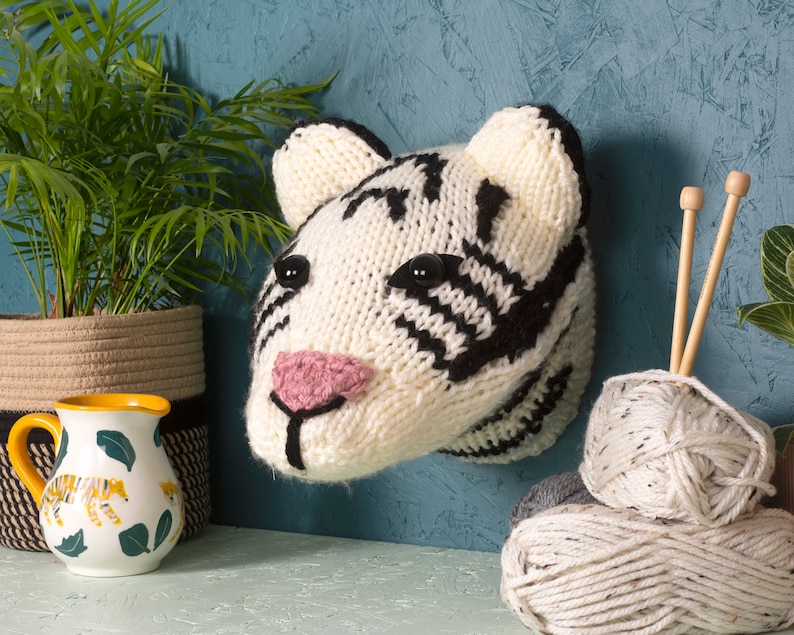 Giant Tiger Head Knitting Kit - Etsy UK