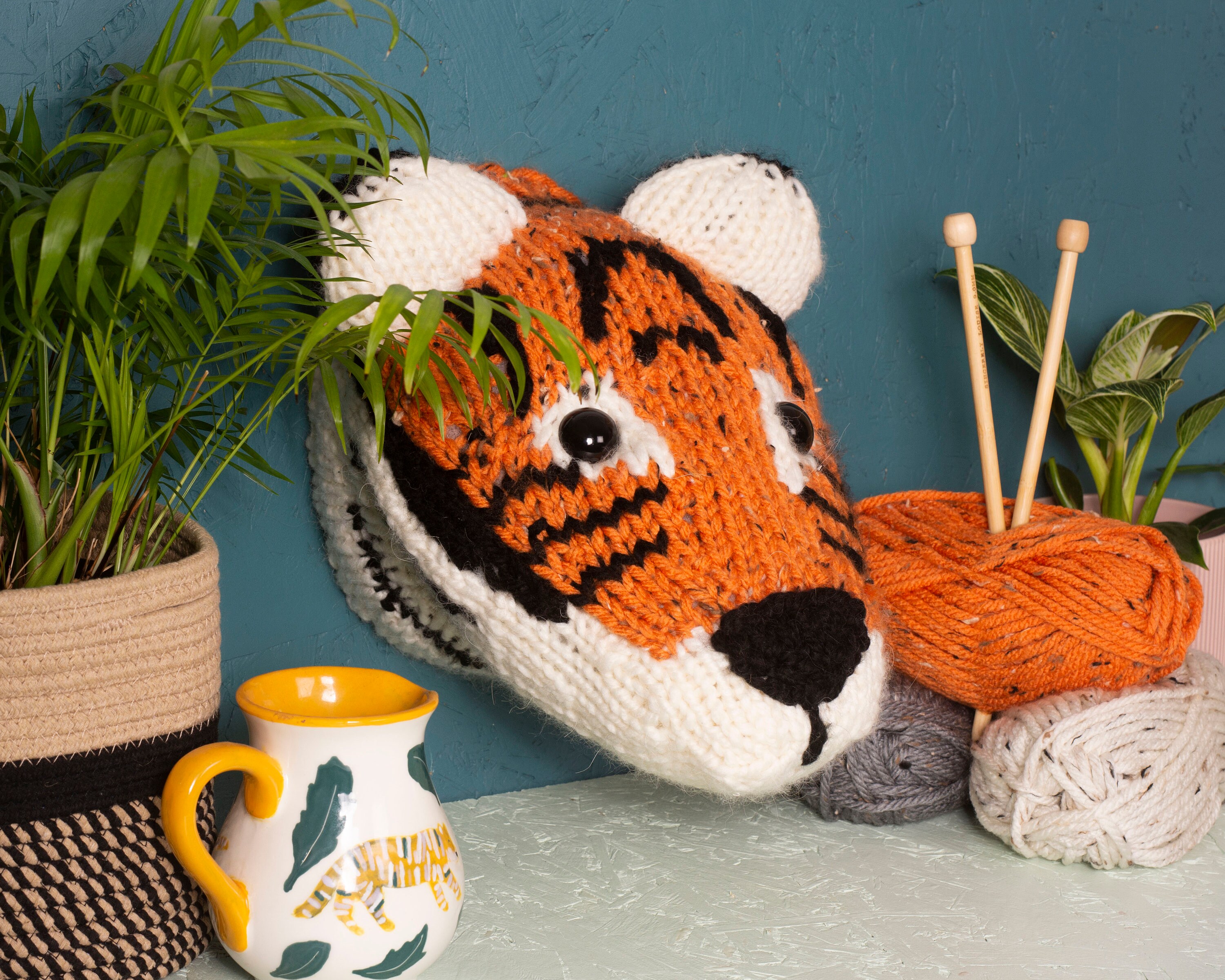 Giant Tiger Head Knitting Kit - Etsy UK