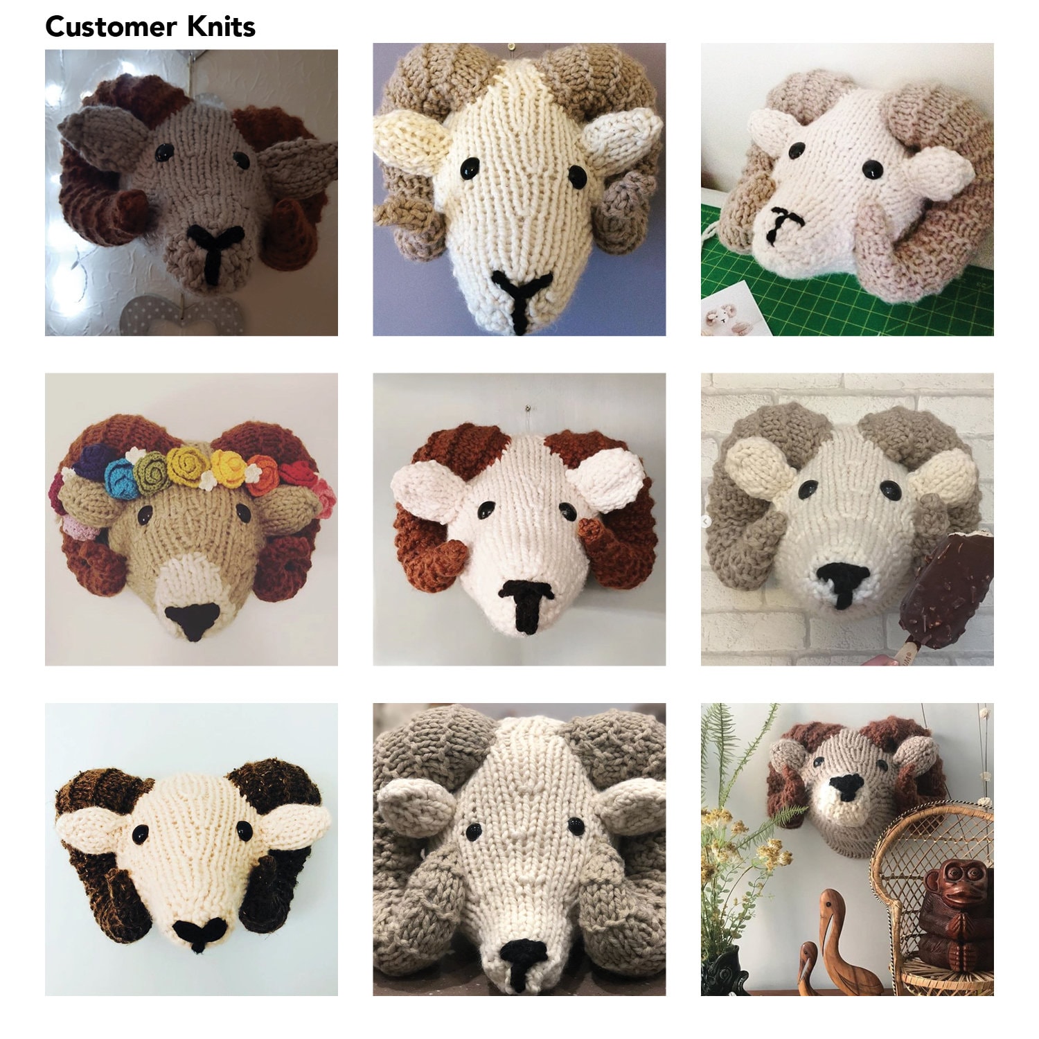 Giant Ram Head Knitting Kit - Etsy UK