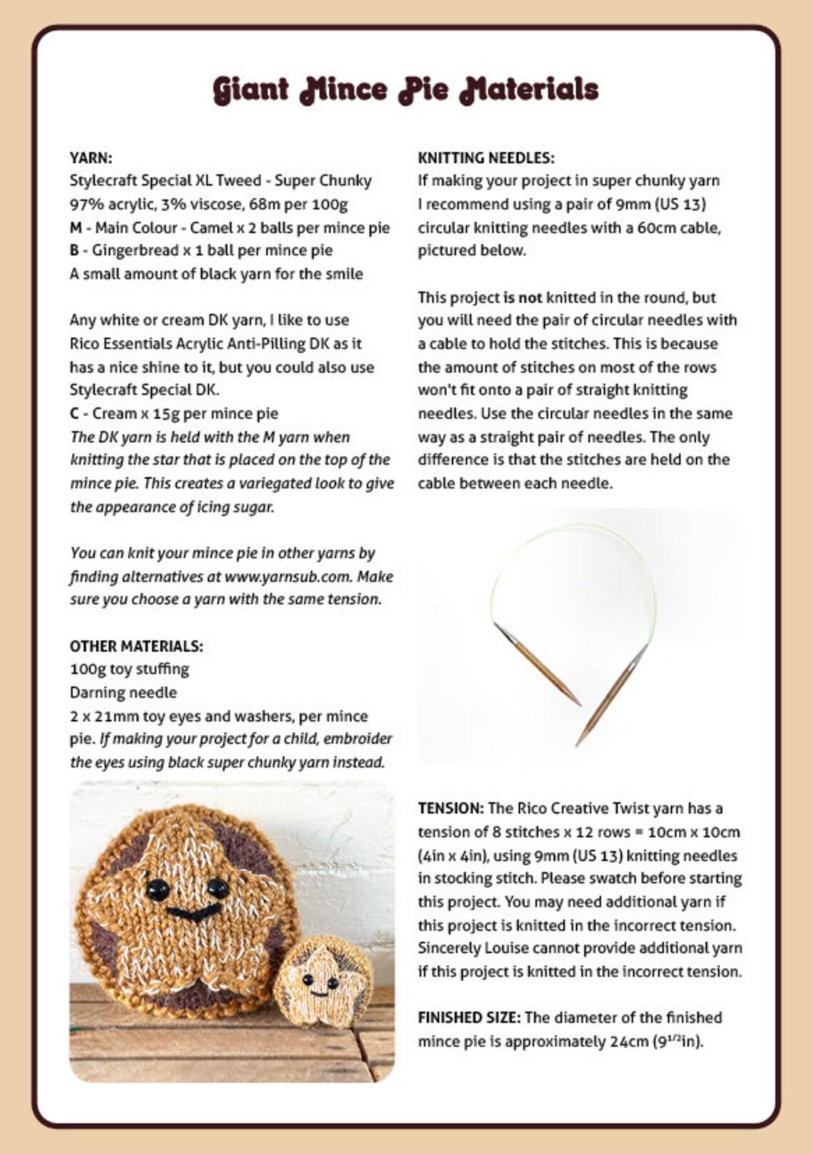 Mince Pie Digital Knitting Pattern - Etsy