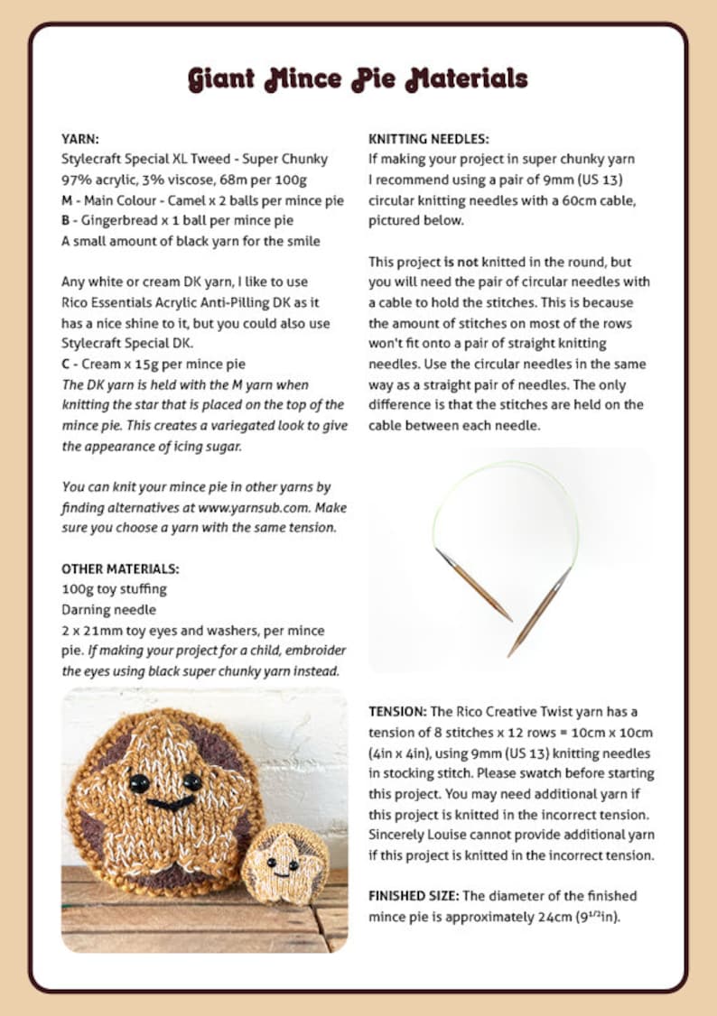 Mince Pie - Digital Knitting Pattern - Etsy UK
