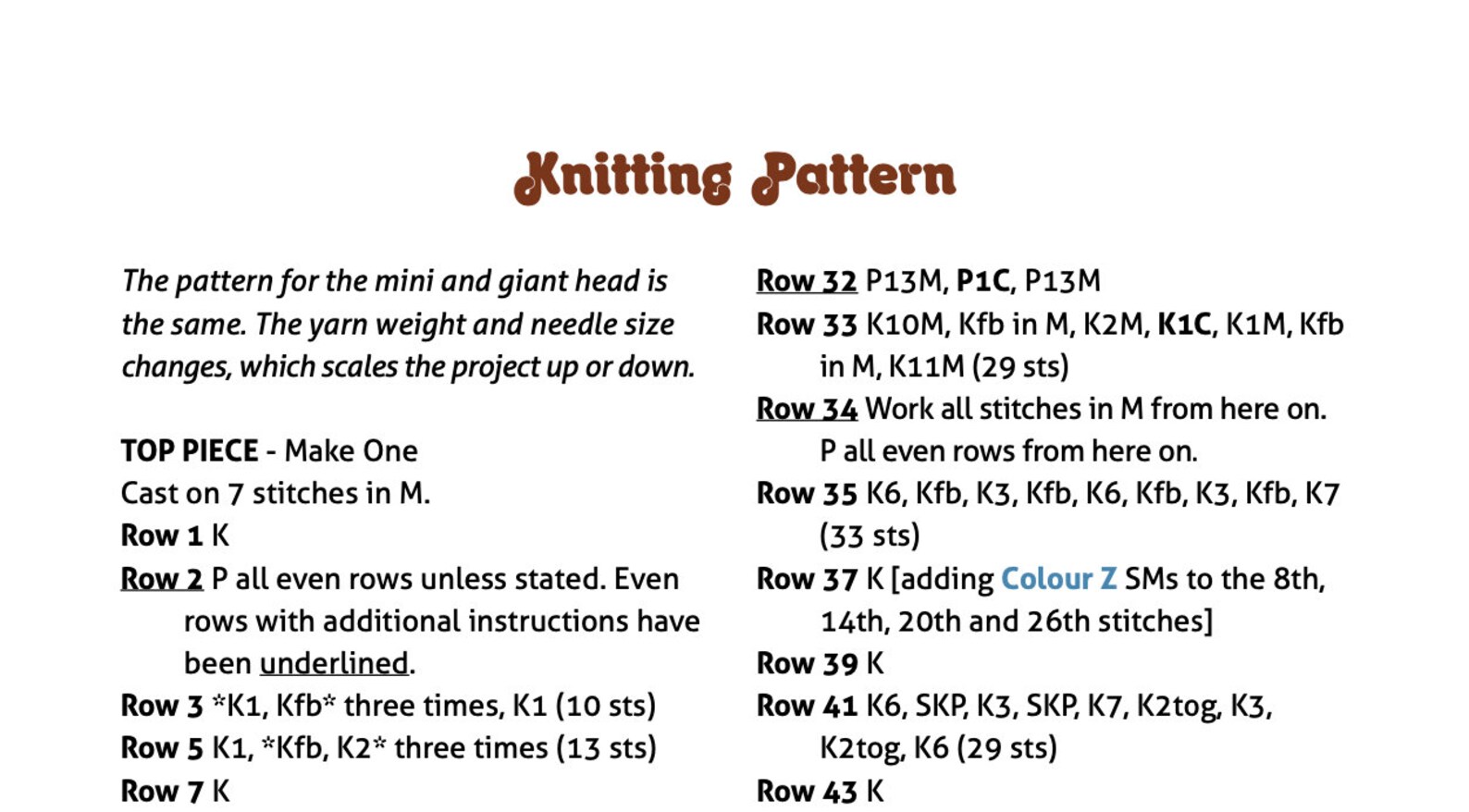 Horse Head Digital PDF Knitting Pattern - Etsy