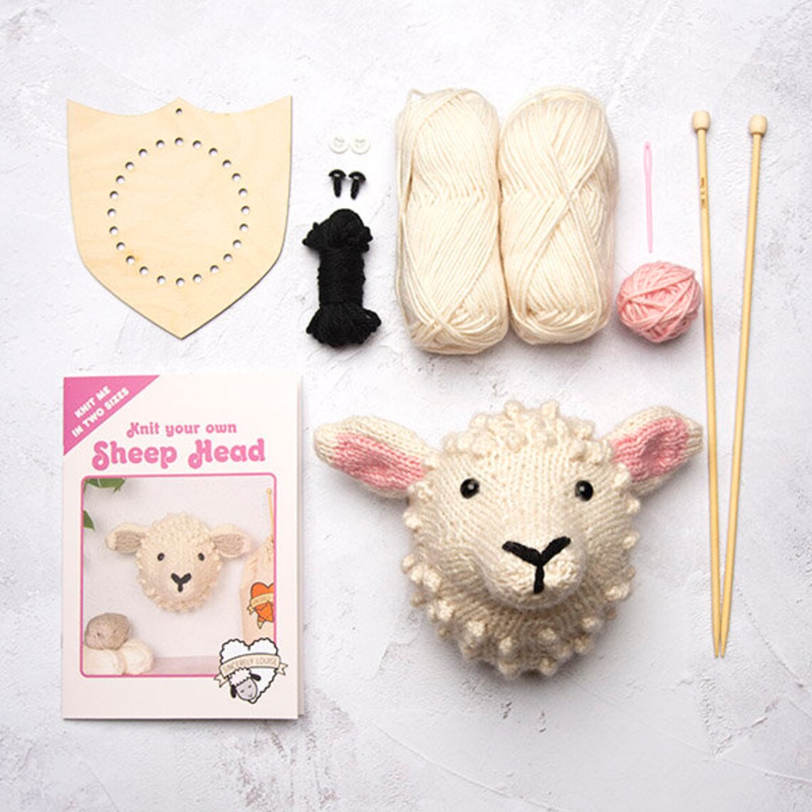 Mini Sheep Head Knitting Kit - Etsy