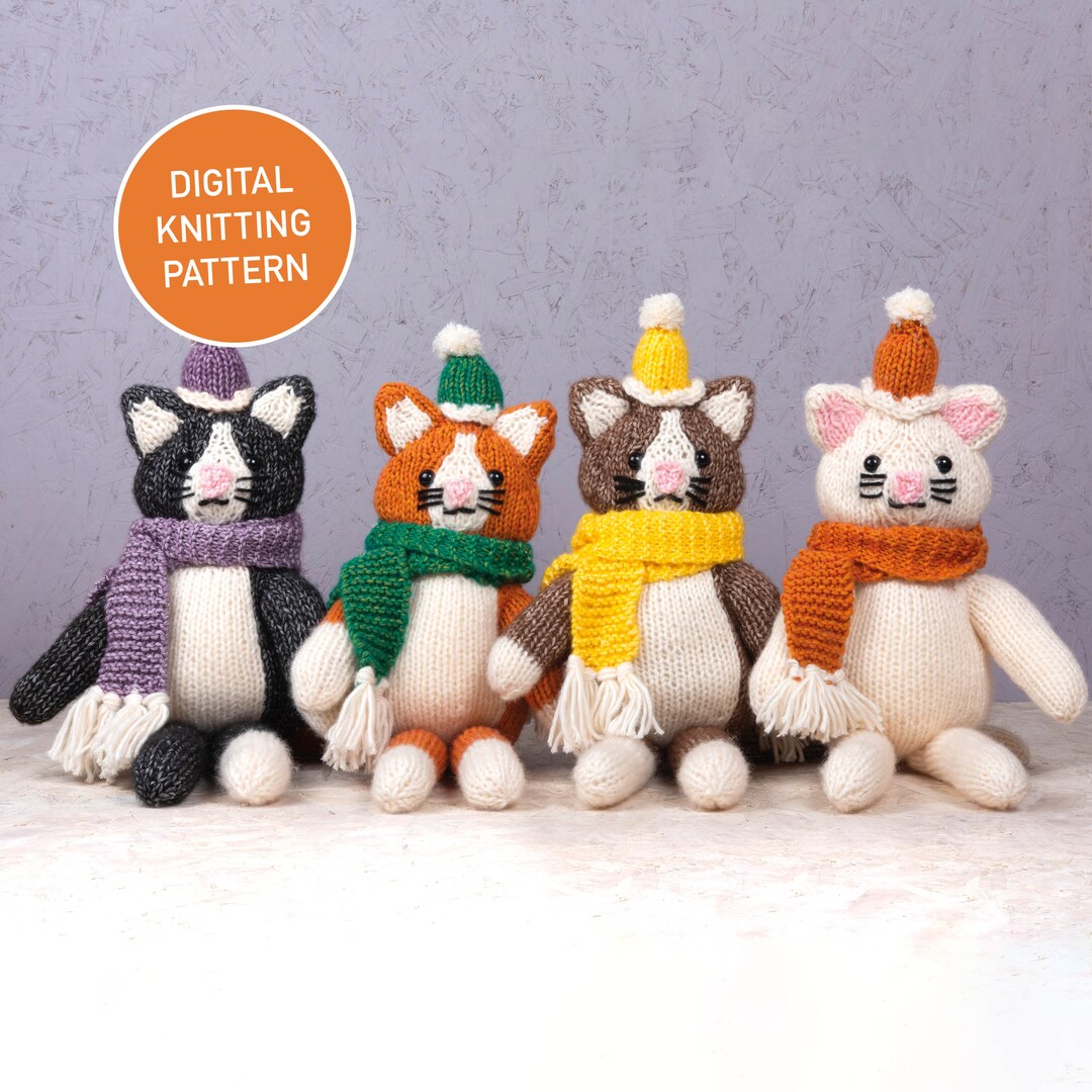 Cat in a Woolly Hat Digital PDF Knitting Pattern - Etsy