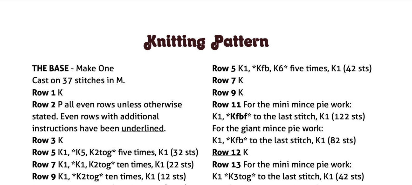 Mince Pie - Digital Knitting Pattern - Etsy UK