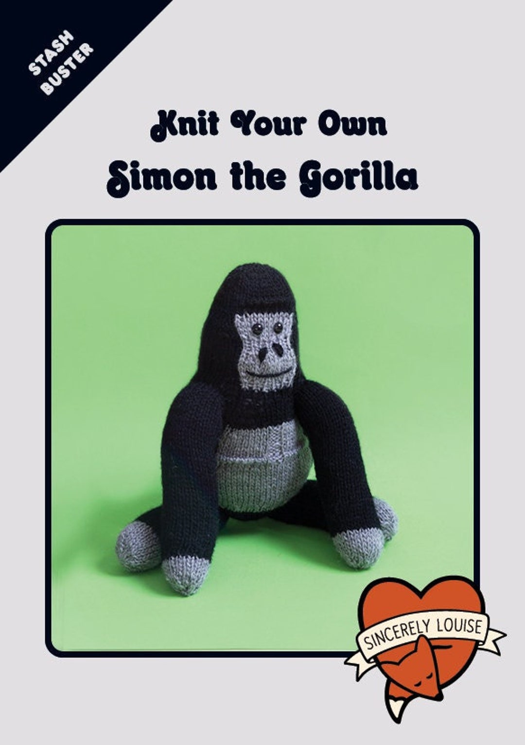 Simon the Gorilla - Digital PDF Knitting Pattern - Etsy UK