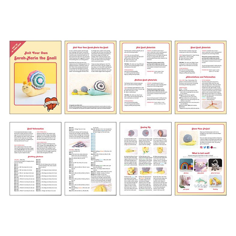 Sarah-maria the Snail - Digital PDF Knitting Pattern - Etsy