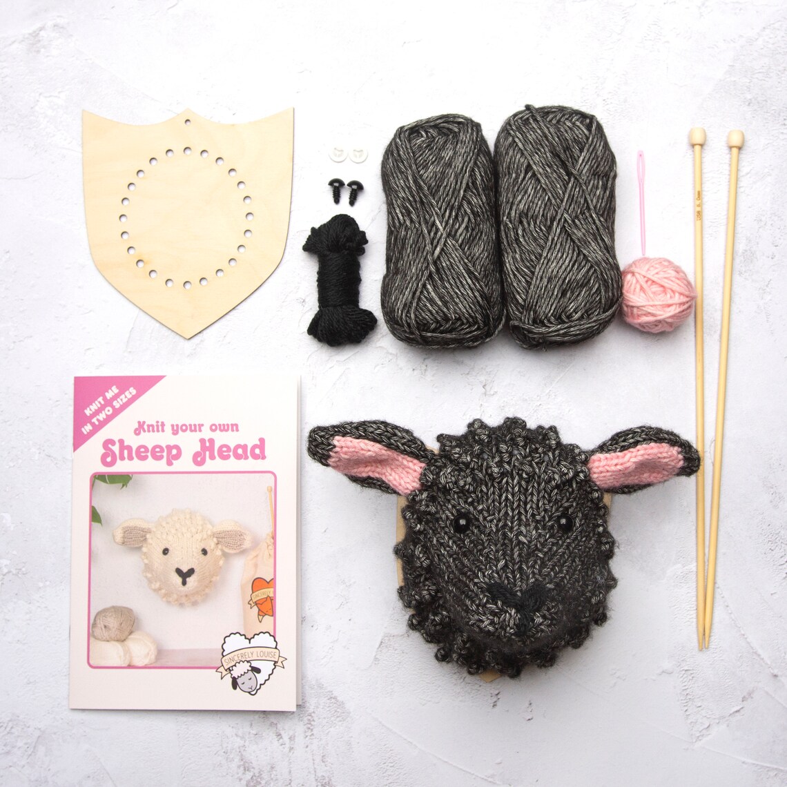 Mini Sheep Head Knitting Kit - Etsy Canada