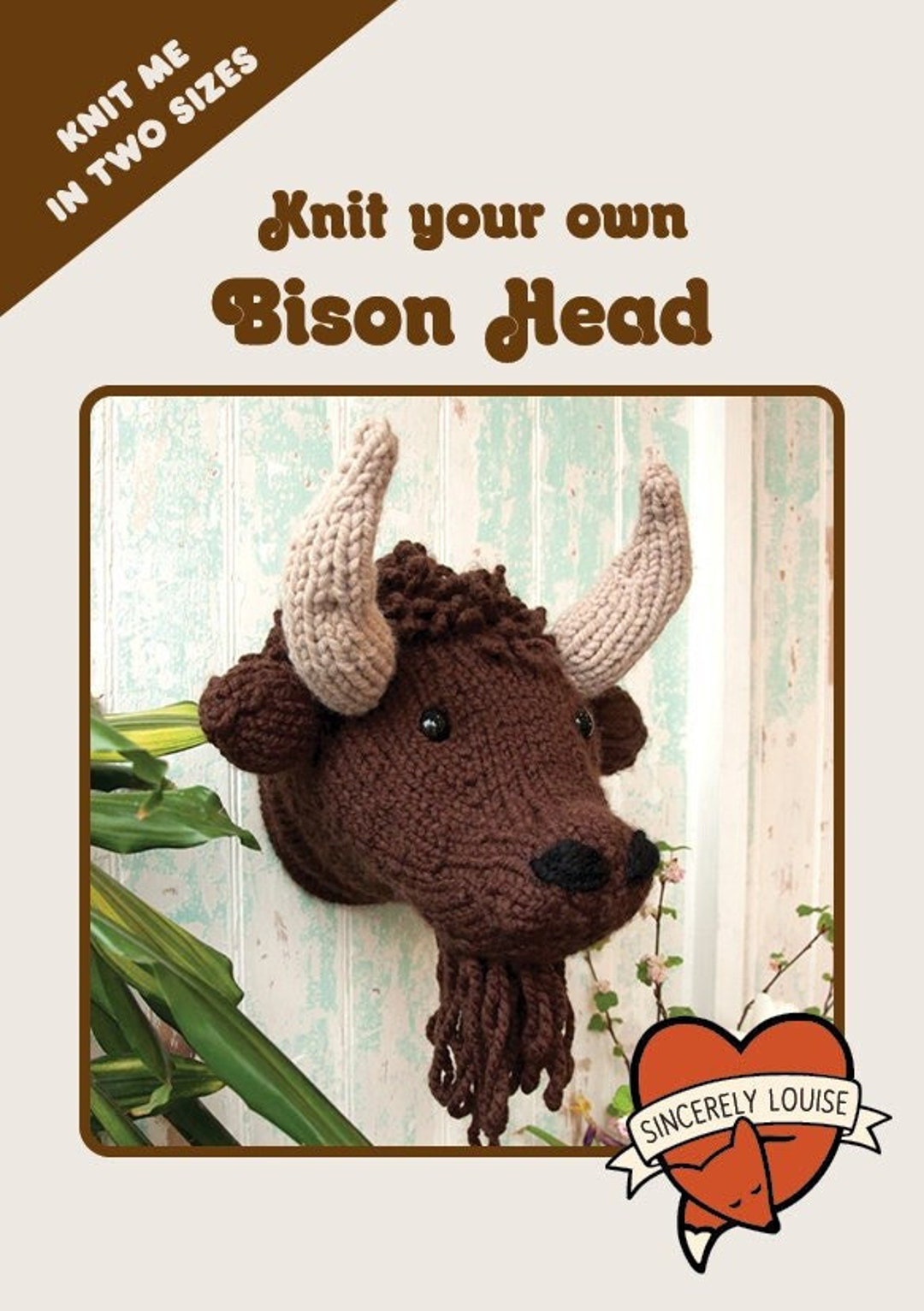 Bison / Buffalo Head - Digital PDF Knitting Pattern - Etsy