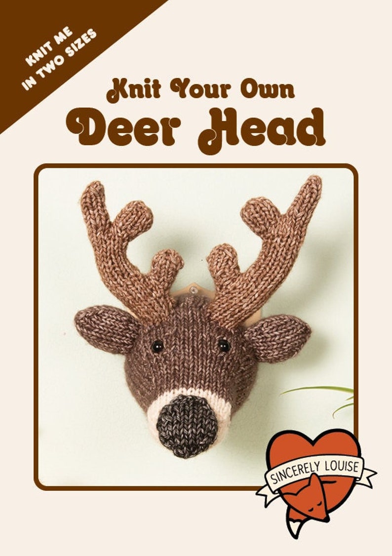 Deer Head Digital PDF Knitting Pattern - Etsy