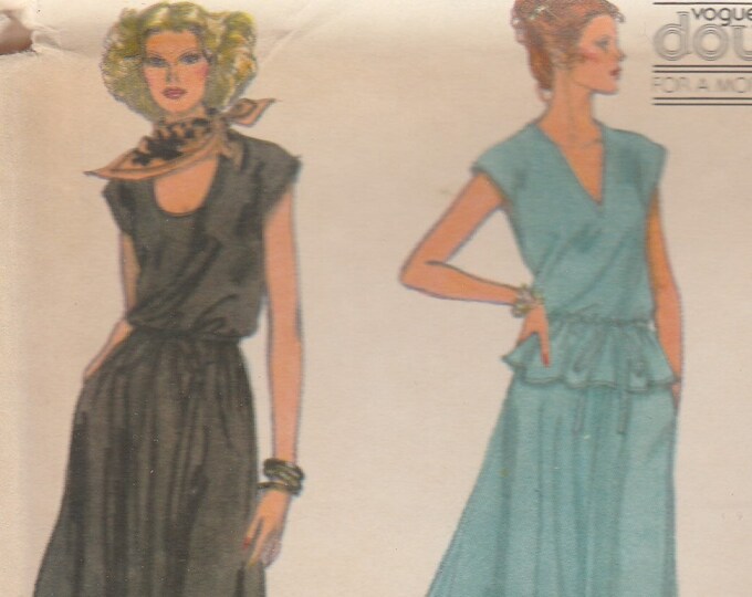 Easy 70s Dress or Top & Skirt Pattern Vogue 7053 Size 14/16 Bust 36 38 ...