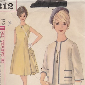Simple 1960s Dress & Jacket Pattern Simplicity 5312 Size 12 Uncut - Etsy