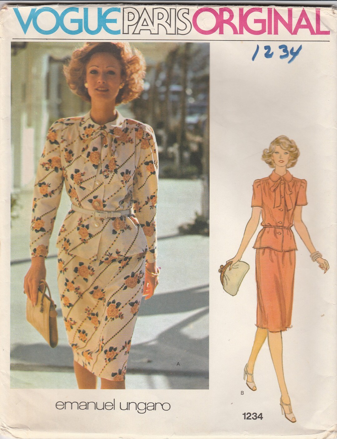 Emanuel Ungaro Skirt & Blouse Pattern Vogue 1234 Size 14 Uncut - Etsy
