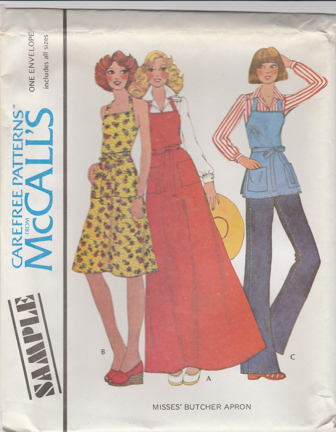 70s Wrap Around Apron Pattern Mccalls All Size 6 20 Uncut - Etsy