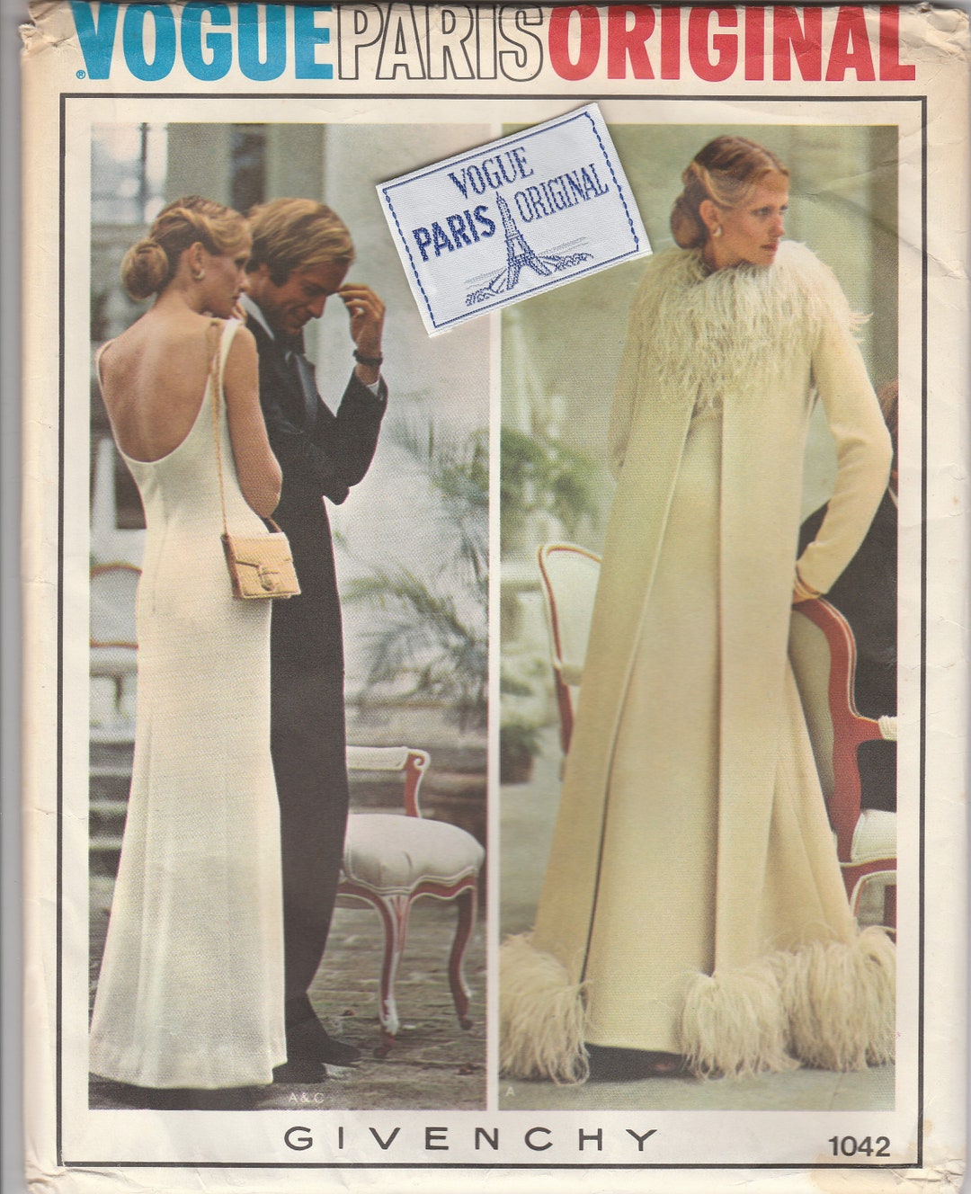 Givenchy Evening Dress, Jacket & Coat Pattern Vogue 1042 Size 10 Uncut ...
