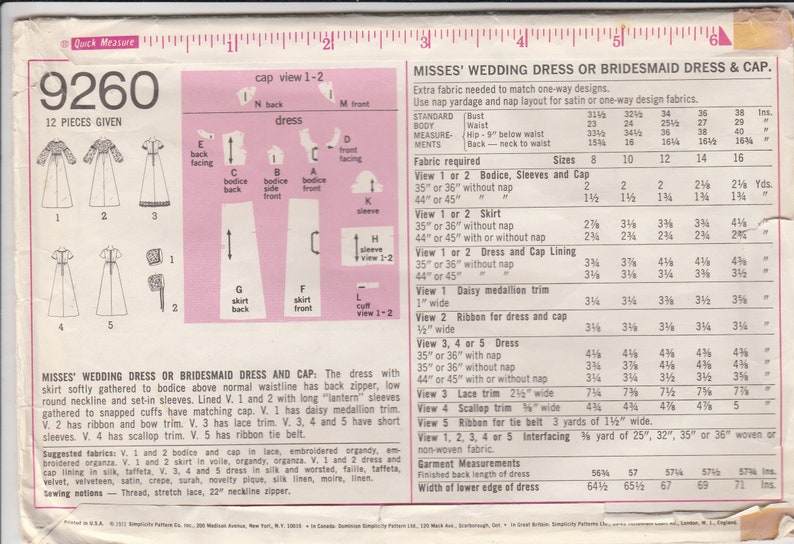70s Princess Seam Dress Pattern Simplicity 9260 Size 12 Uncut - Etsy