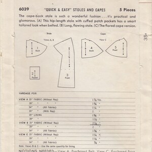 1950s Stole and Capelet Pattern Butterick 6039 - Etsy