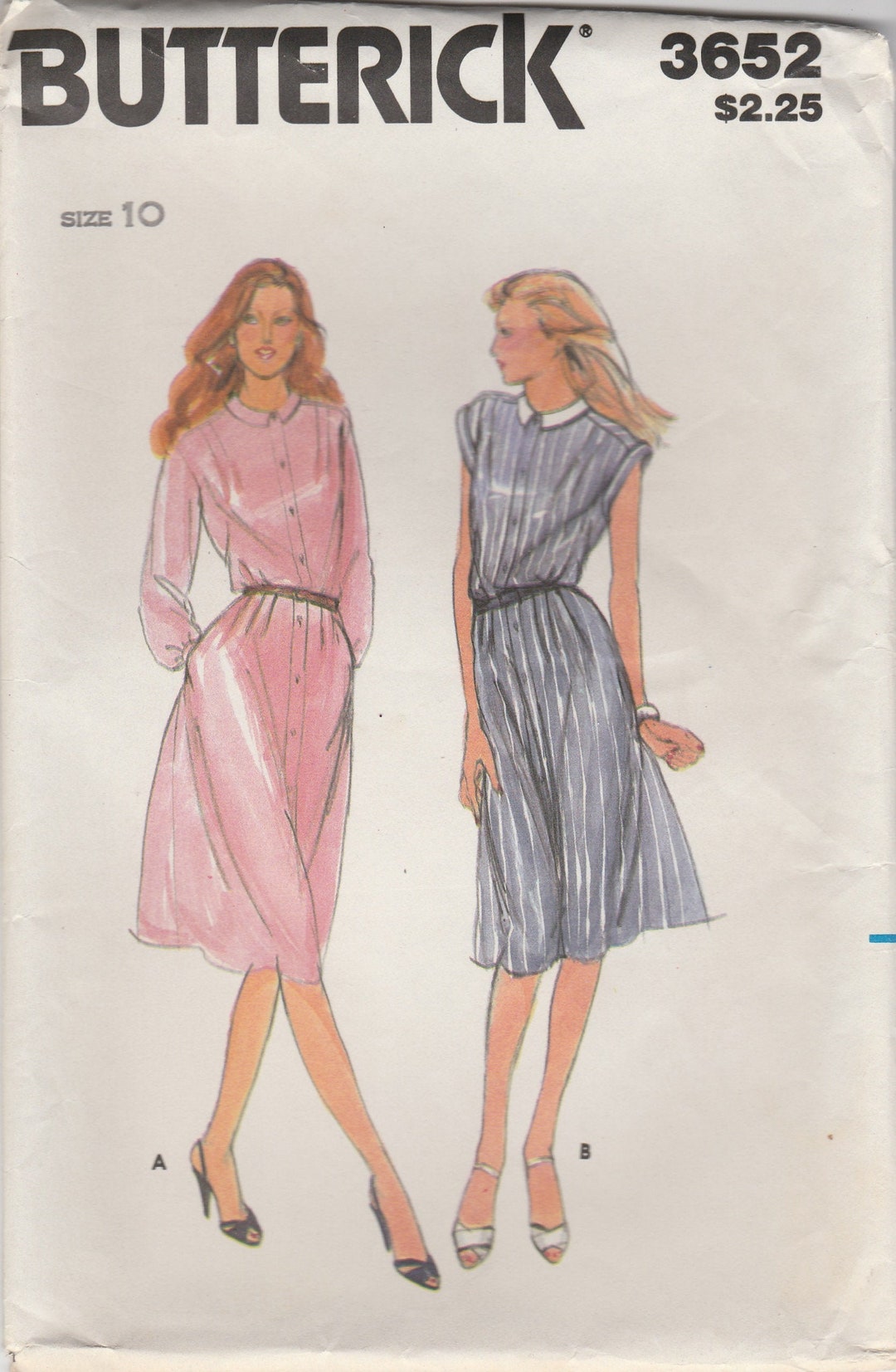 Button Front Dress Pattern Butterick 3652 Size 10 - Etsy