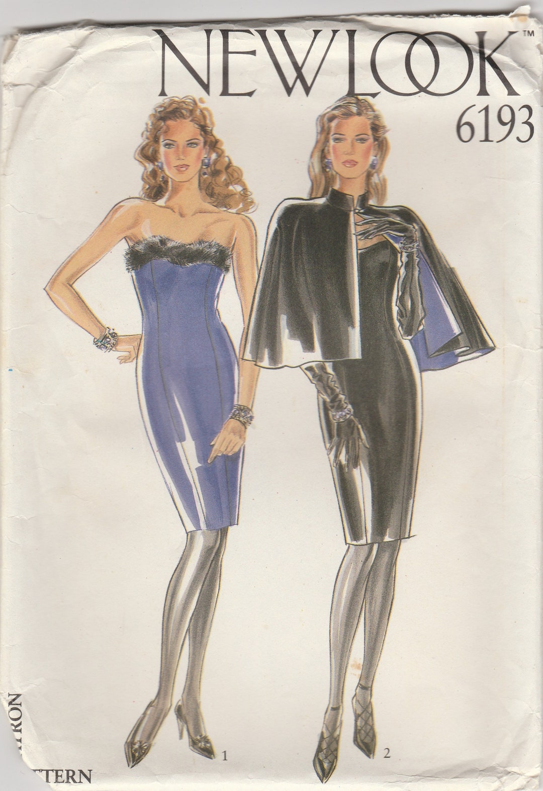 90s Sheath Dress & Capelet Pattern New Look 6193 Sizes 8 - 18 - Etsy