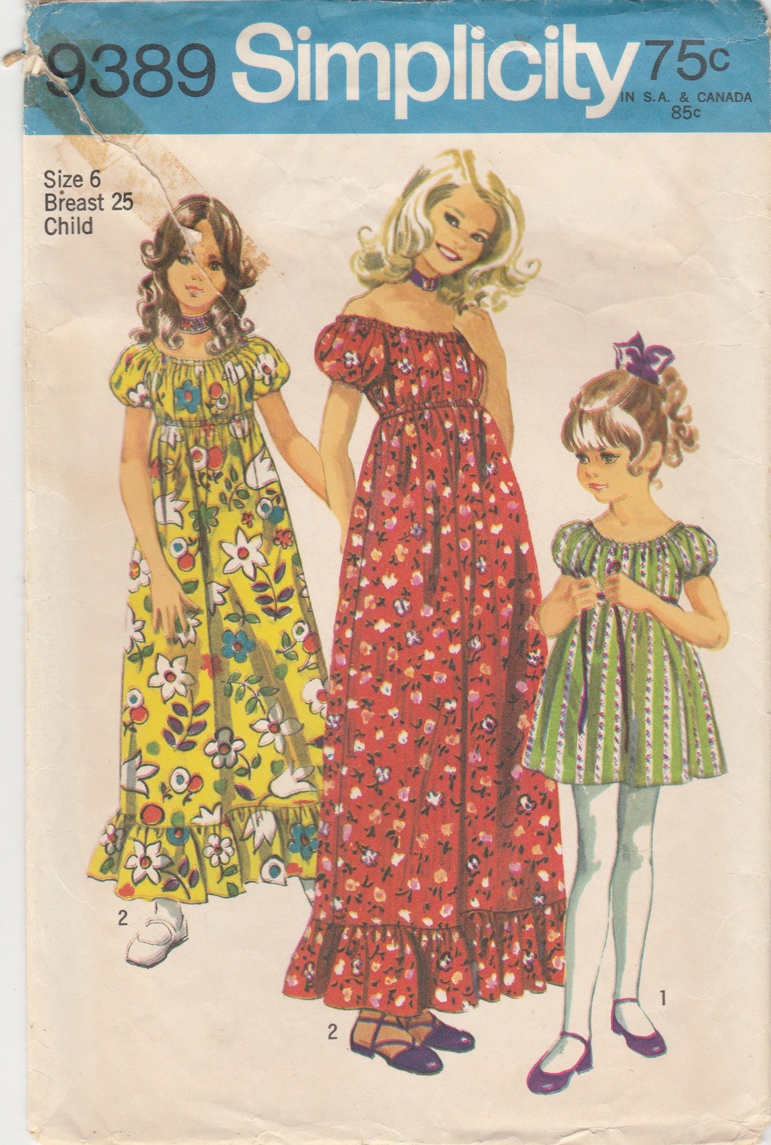 Girls' Easy Summer Dress Pattern Simplicity 9389 Size 46 Breast 25 - Etsy