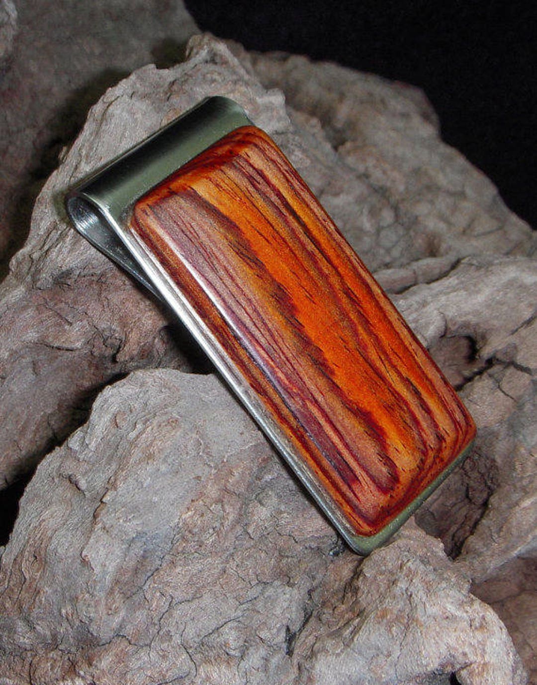Cocobolo Exotic Wood Money Clip Stainless Steel - Gift for the Groom ...