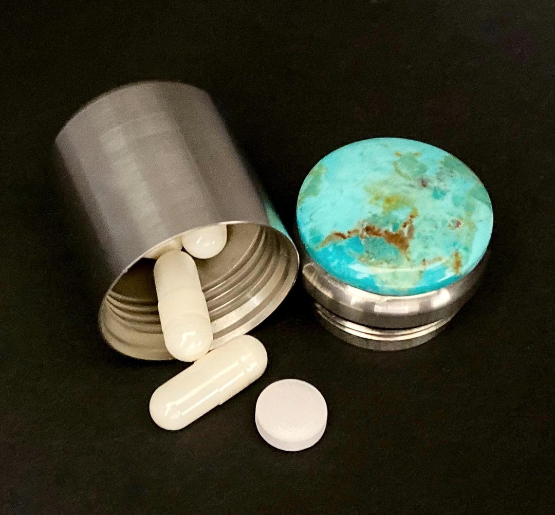 Arizona Turquoise Pill Case / Keepsake Container, Trinket Case - Etsy