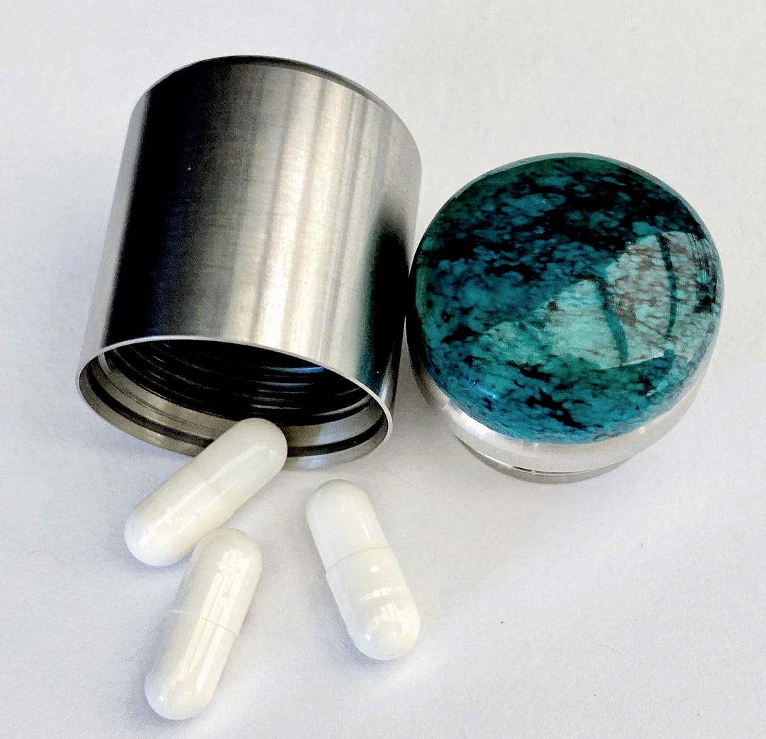 Turquoise Pill Case / Keepsake Container, Trinket Case - Etsy