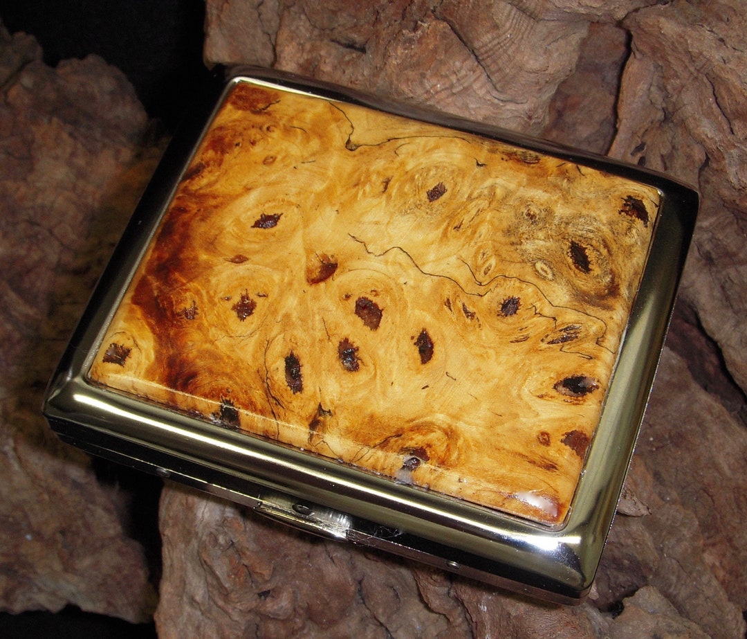 Buckeye Burl Cigarette Case, Cigarette Cases, Wooden Cigarette Case ...