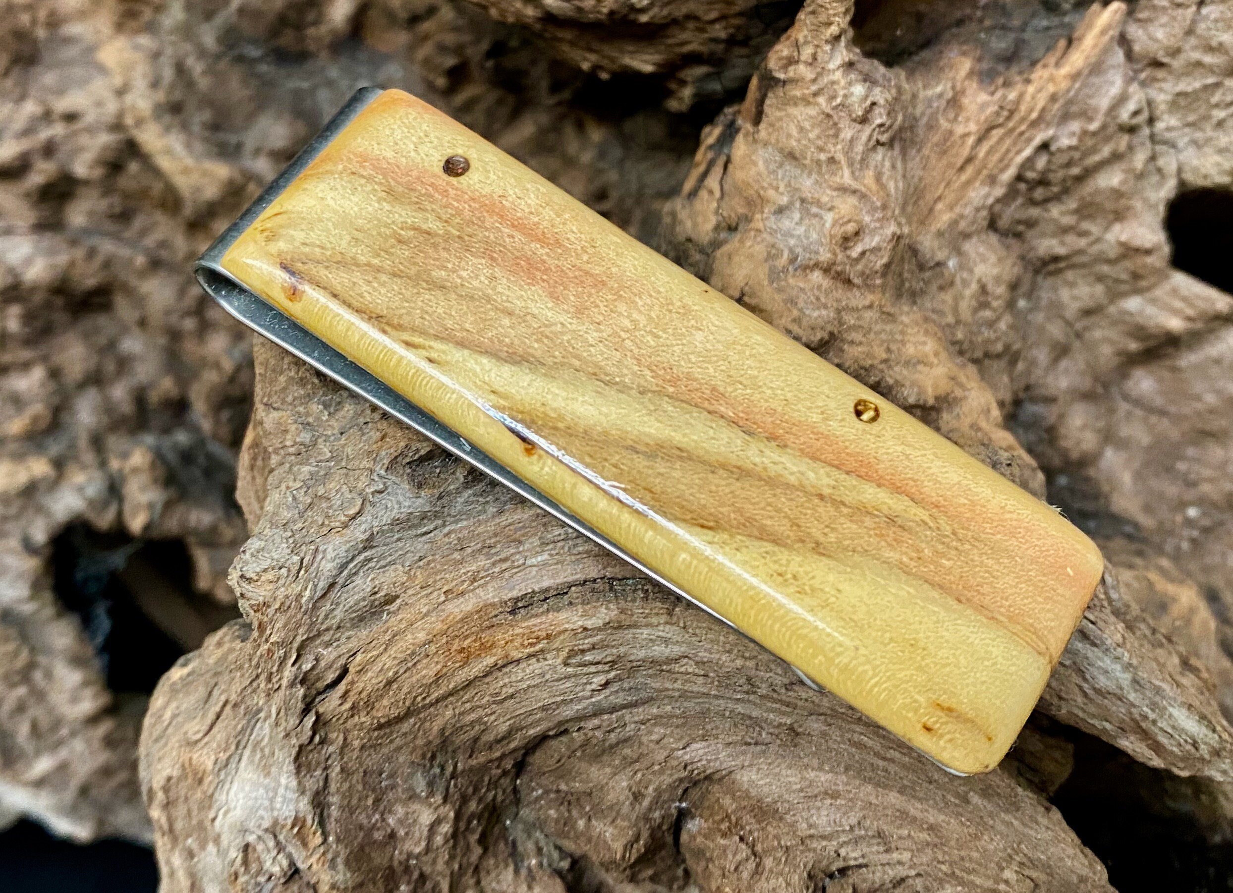 Red Flame Box Elder Money Clip Money Clip for Men Money | Etsy