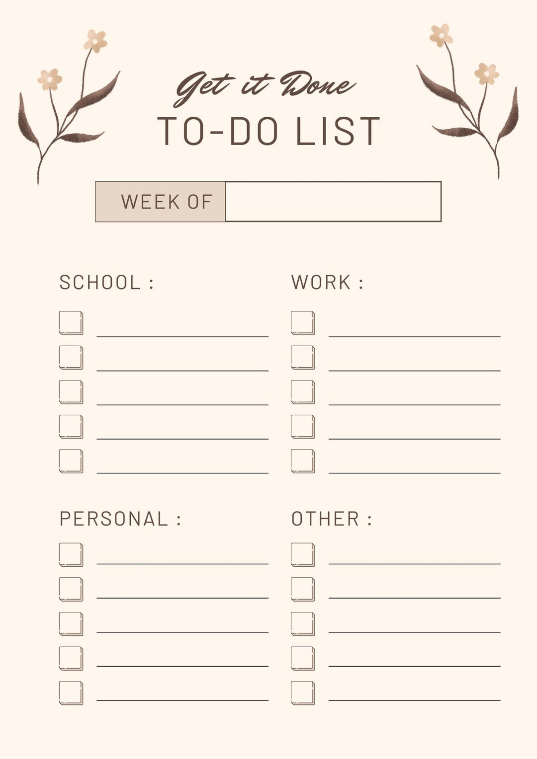 Minimalist To-do List Printable | Daily Task Planner | Aesthetic ...