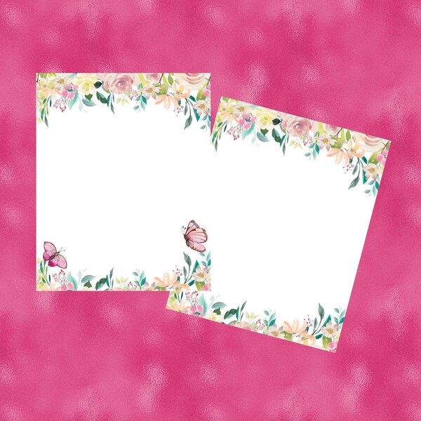 Floral Watercolor Border Printable - Etsy
