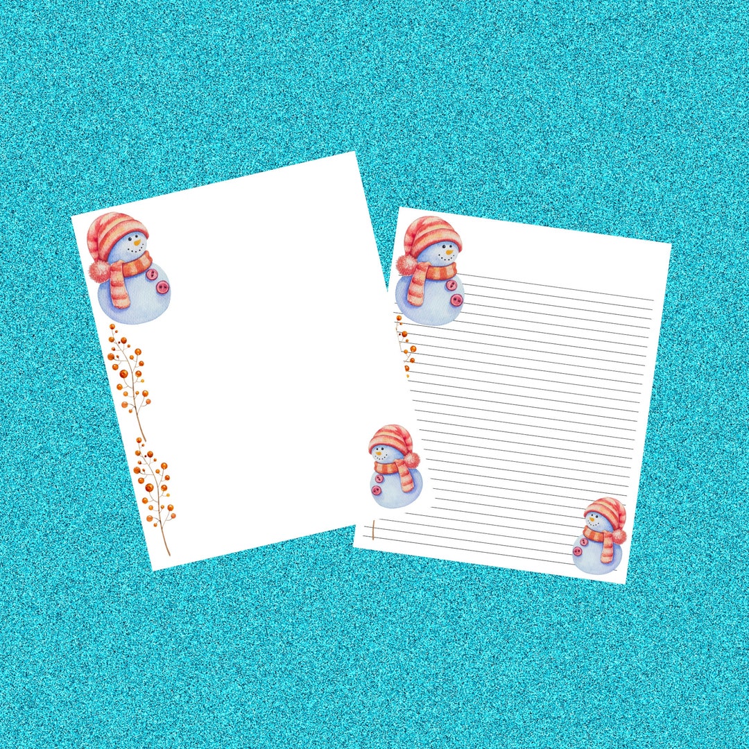 Snowman Christmas 8.5x11 Papiers à écrire imprimables, Papier à ...
