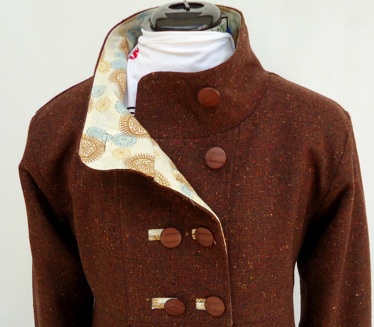 Womens Swing Coat In Corduroy Wool Or Tweed Optional Hood Etsy