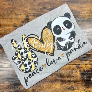 Peace Love Pandas, Unisex Shirt, Pandas Shirt,, Gildan Softstyle - Etsy