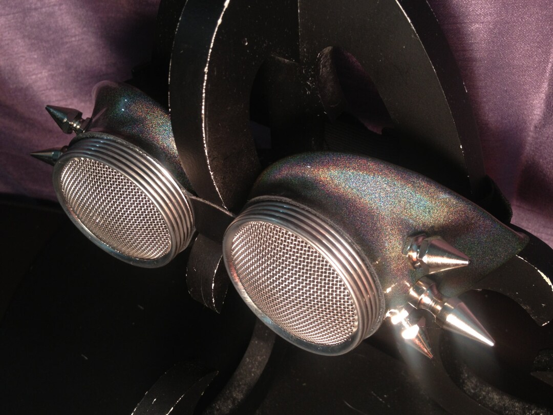 Steampunk Cyberpunk Silver Stargazer Goggles. Burning Man Playa Wear ...