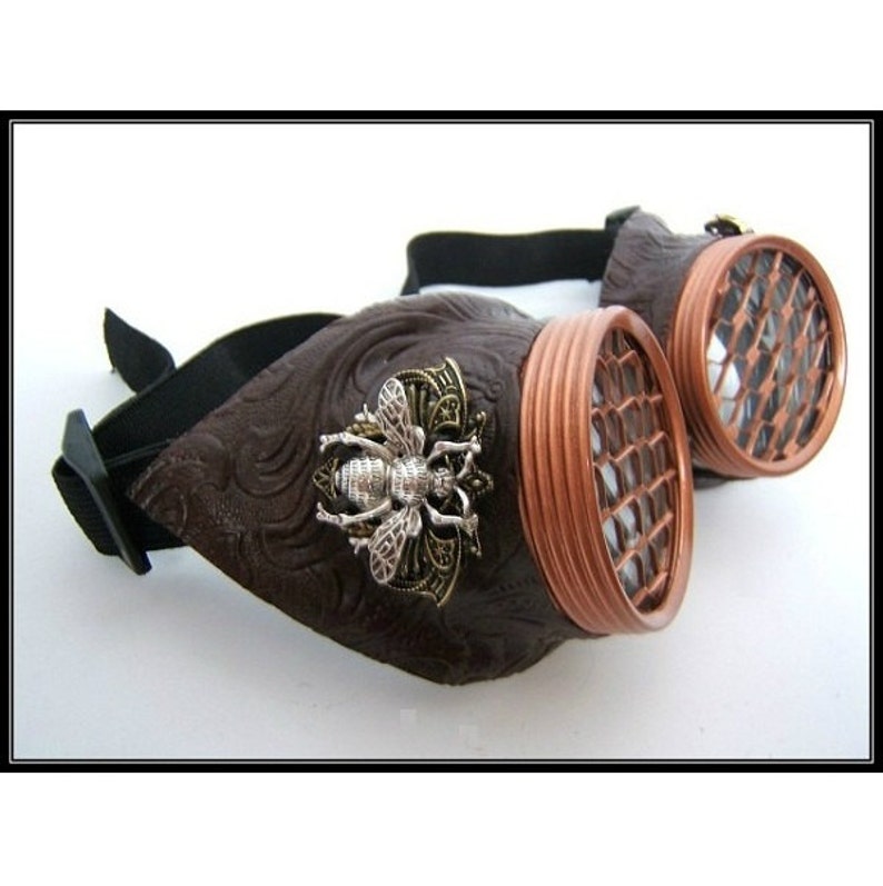 Hive Steampunk Goggles. Large Bee Copper Colored Lens Cap - Etsy