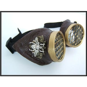 Steampunk Goggles, Large Bee, Brass, Burning Man, Cyberpunk, Mad Max ...