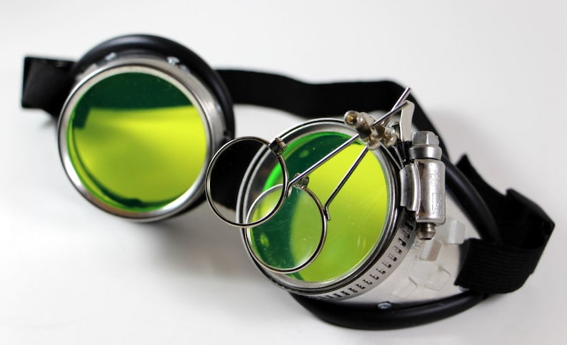 Victorian Steampunk, Mad Scientist Goggles, "dr. Jekyll" XIV Green UV ...