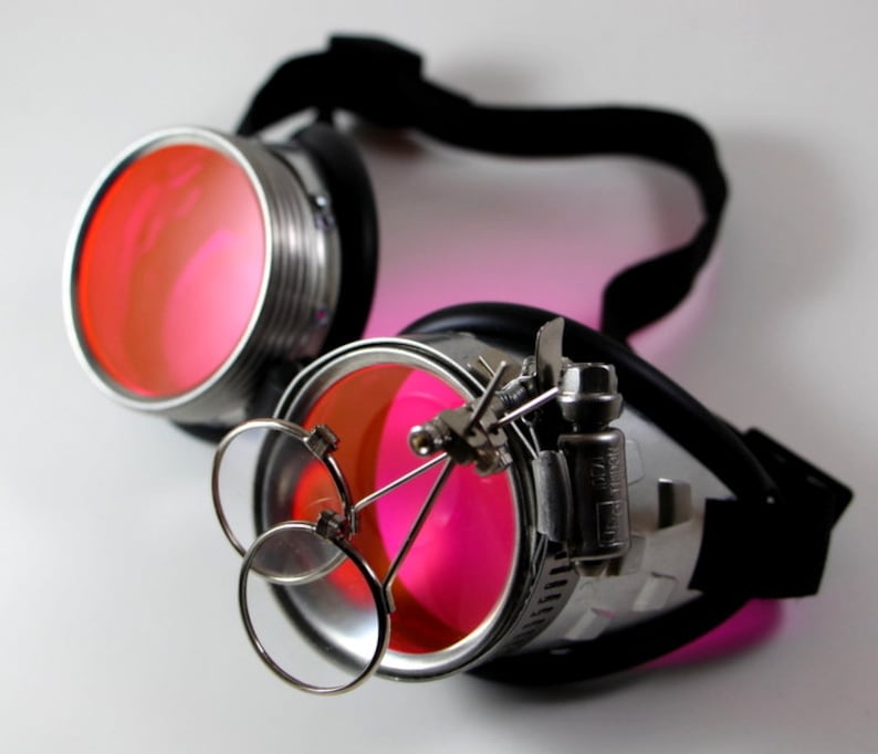 Victorian Steampunk, Mad Scientist Goggles, "dr. Jekyll" XVI Red UV ...