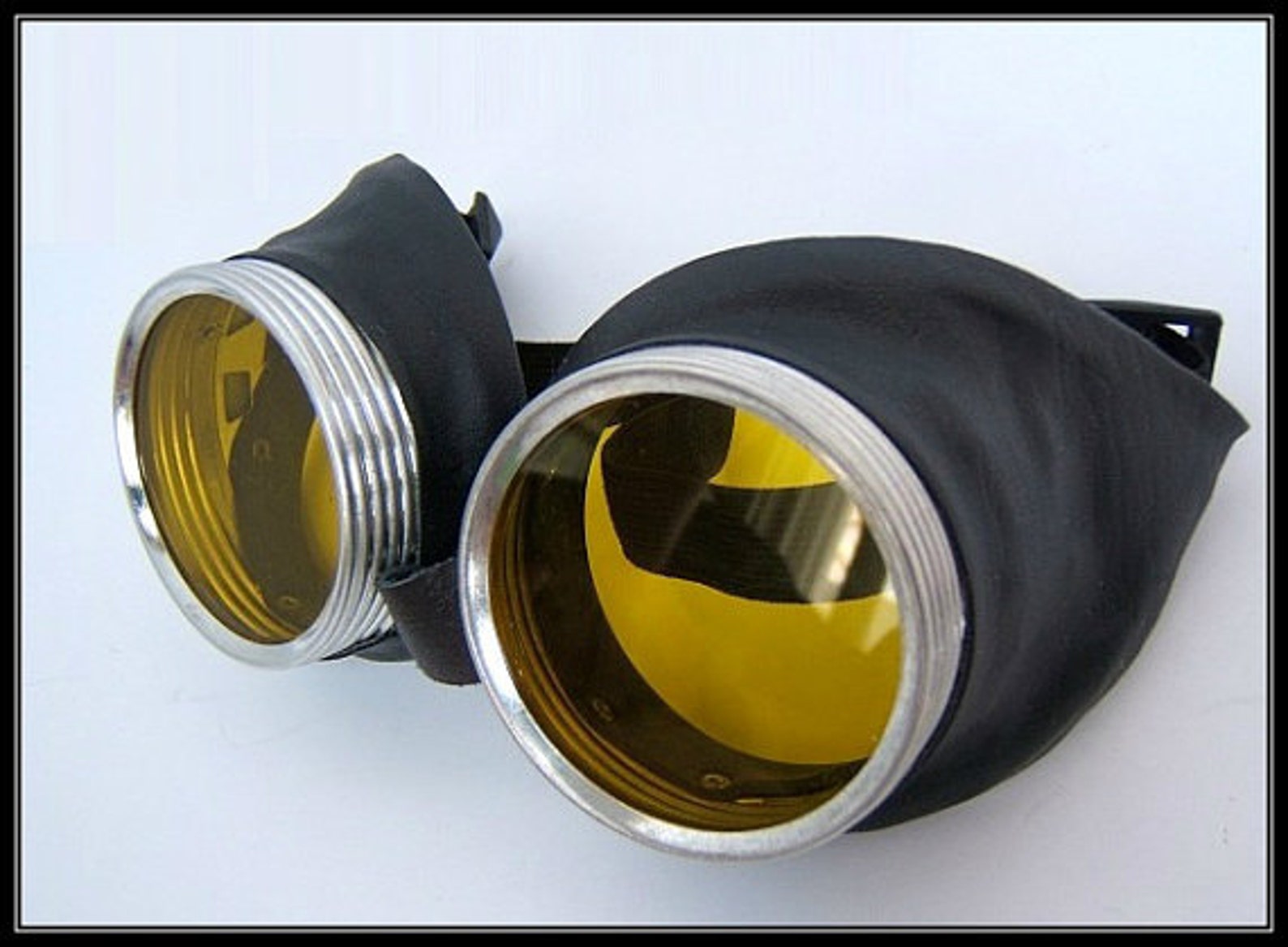 Leather Vintage-looking Motorcycle Goggles - Yellow Lens - Etsy
