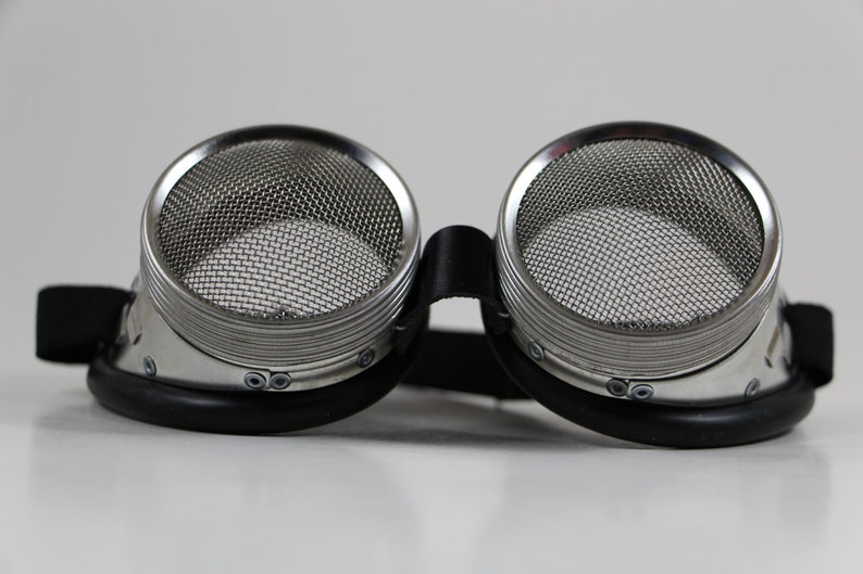 Cyperpunk Silver Steampunk Goggles Metal Goth Mesh | Etsy