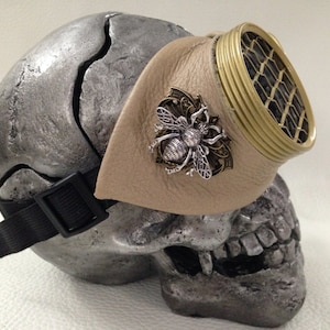 Steampunk Goggles Tan Leather Large Bee Honeycomb Template Lens ...