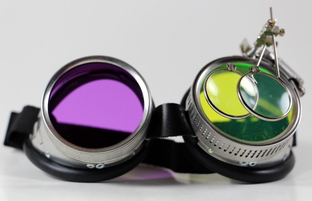 Victorian Steampunk, Mad Scientist Goggles, "dr. Jekyll" XI Green UV ...