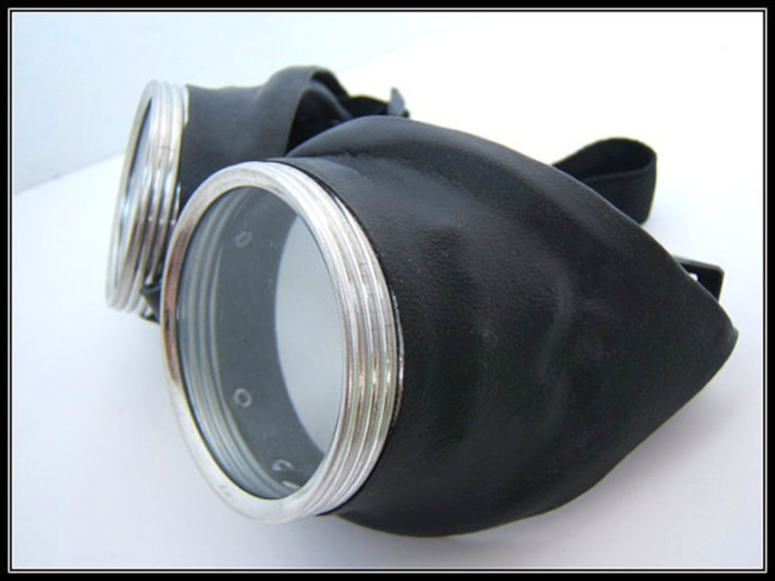 Black Steampunk Goggles, Leather Biker Goggles, Sci-fi, Cyberpunk ...