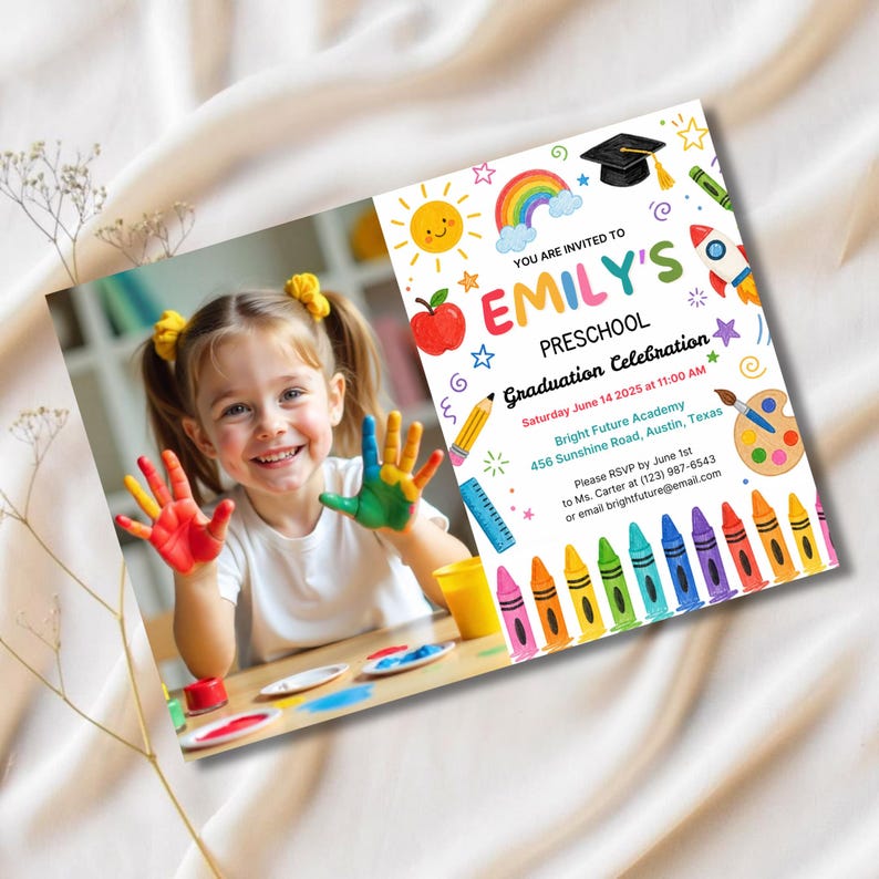 Preschool Graduation Invitation Class of 2026, Pre-k Graduation Invite ...