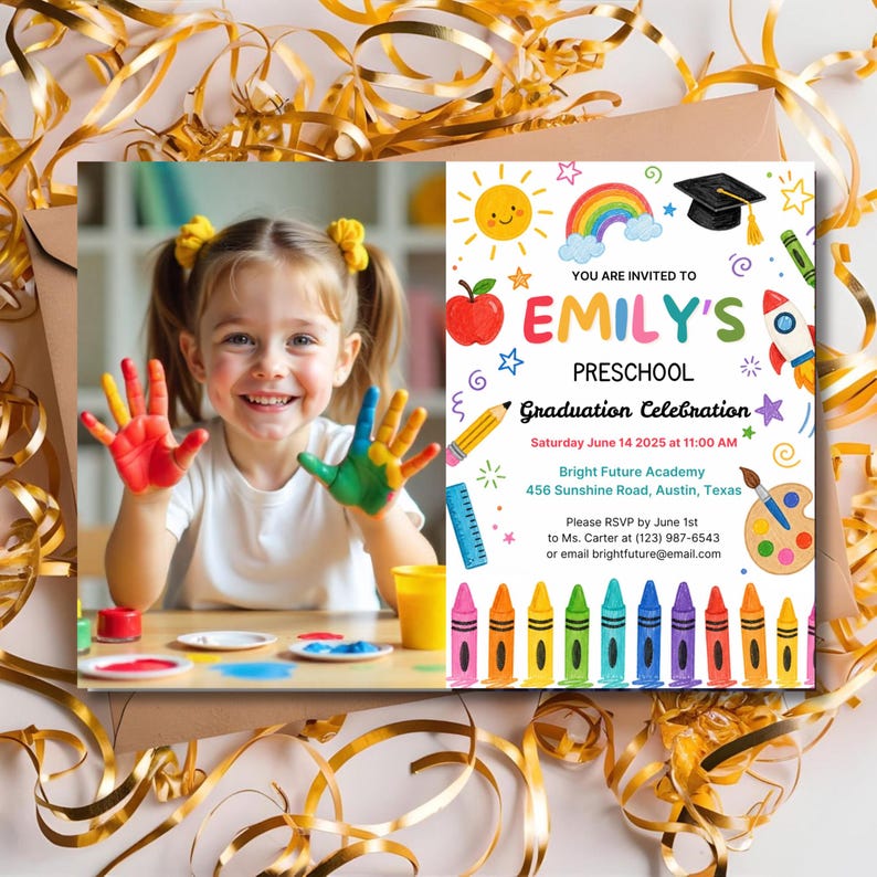 Preschool Graduation Invitation Class of 2026, Pre-k Graduation Invite ...