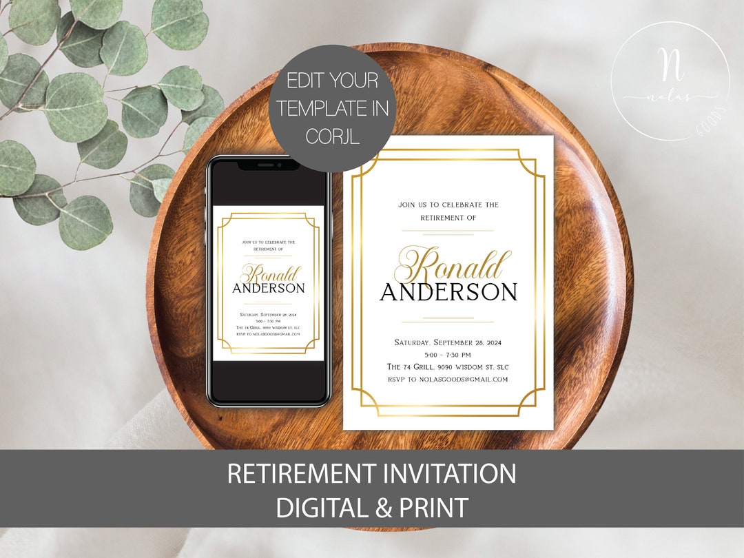 Retirement Invitation, Retirement Party Invite, Retirement Invitation ...