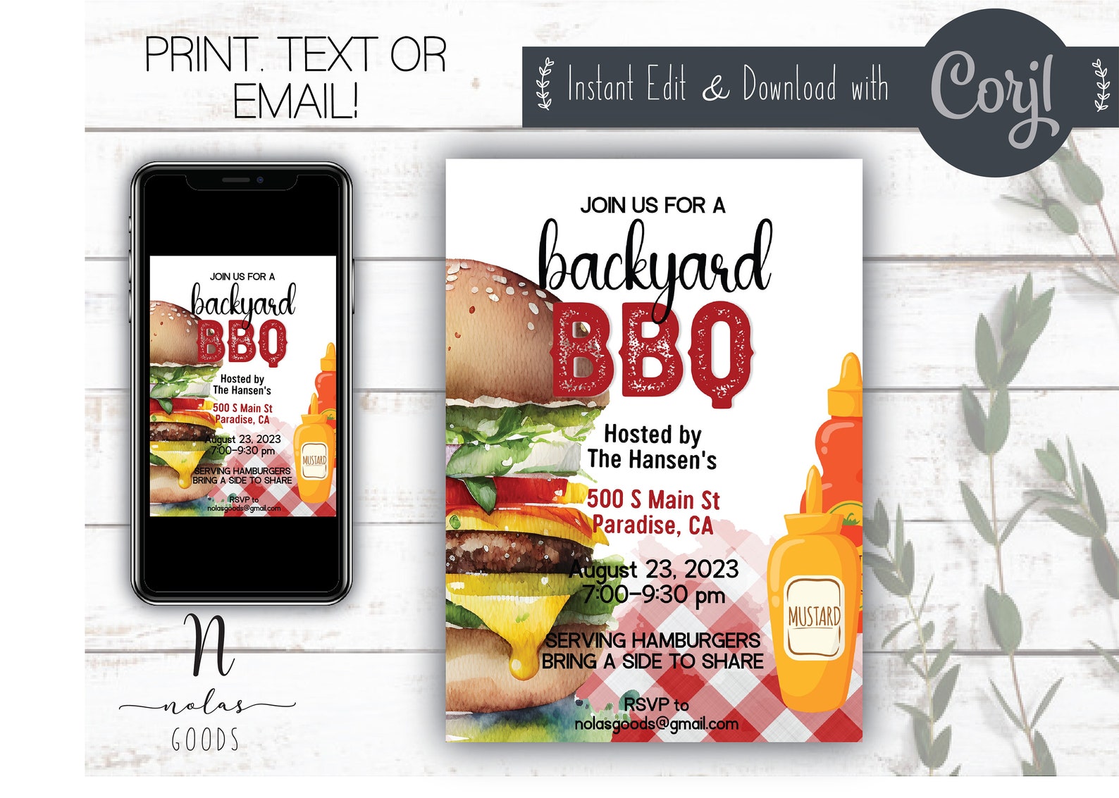 Backyard BBQ Invitation, Summer BBQ Invitation, Bbq Invitations ...